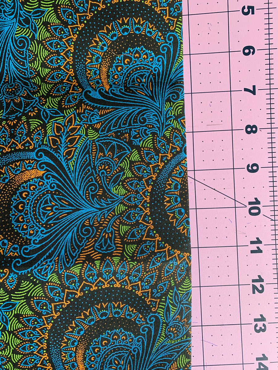 Blue Peacock Fabric -Shweshwe (Shoeshoe) | Thrifty Upenyu